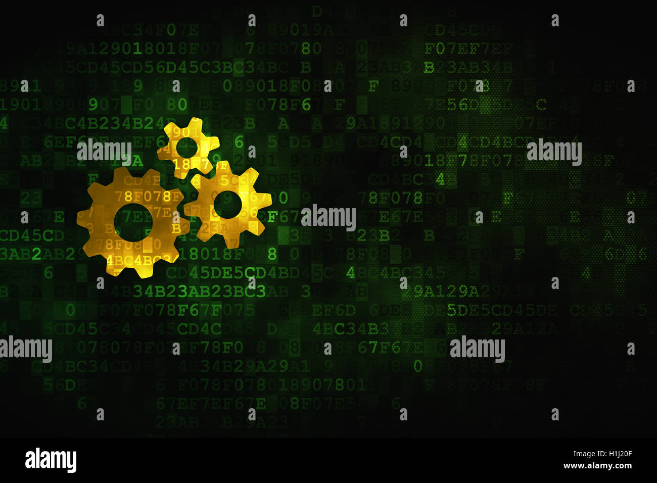 Web development concept: Gears on digital background Stock Photo - Alamy