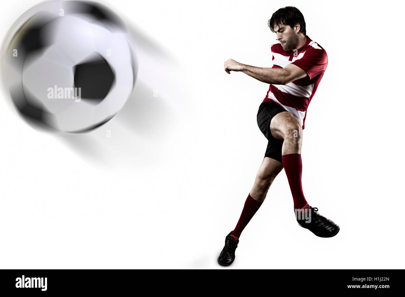 One man soccer play red hi-res stock photography and images - Alamy