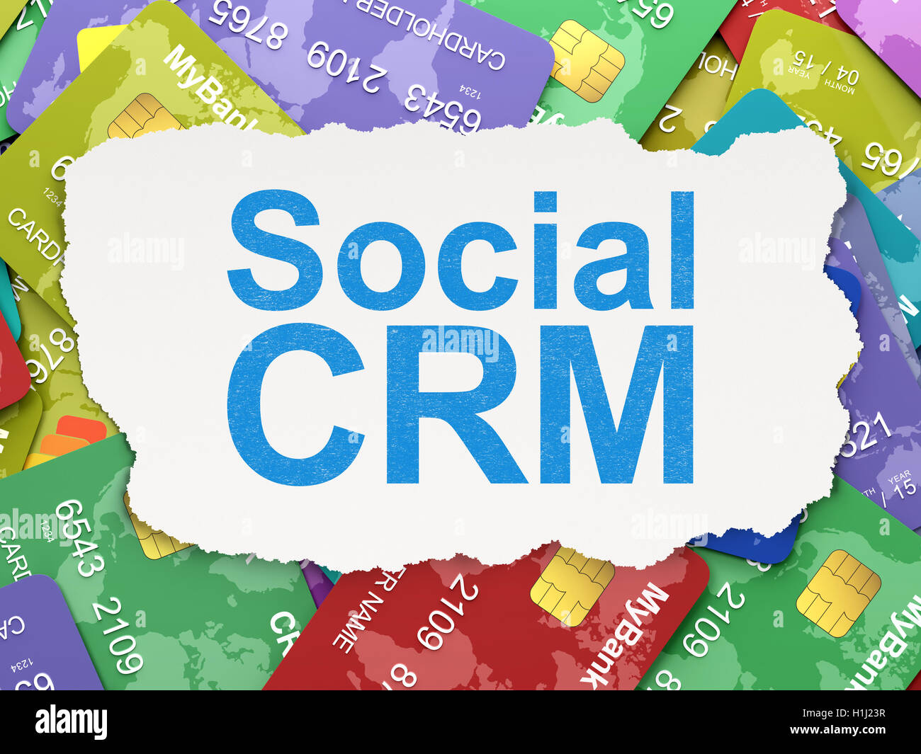 Business concept: Social CRM on Credit Card background Stock Photo - Alamy
