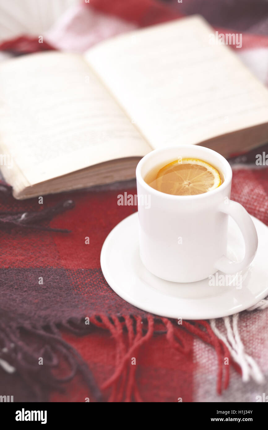 Tea and reading Stock Photo - Alamy