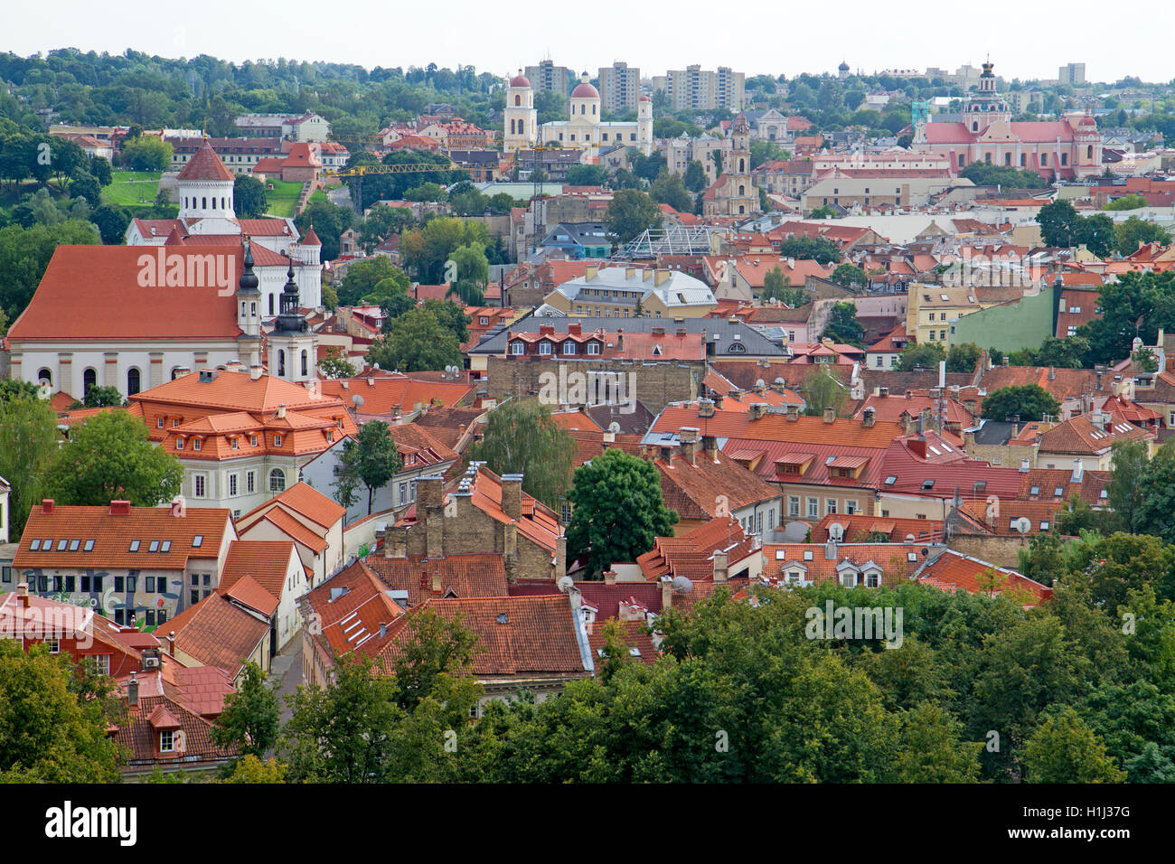 Overhead view of the old town in Vilnius Stock Photo - Alamy