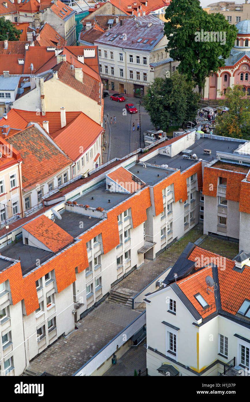 Overhead view of the old town in Vilnius Stock Photo - Alamy