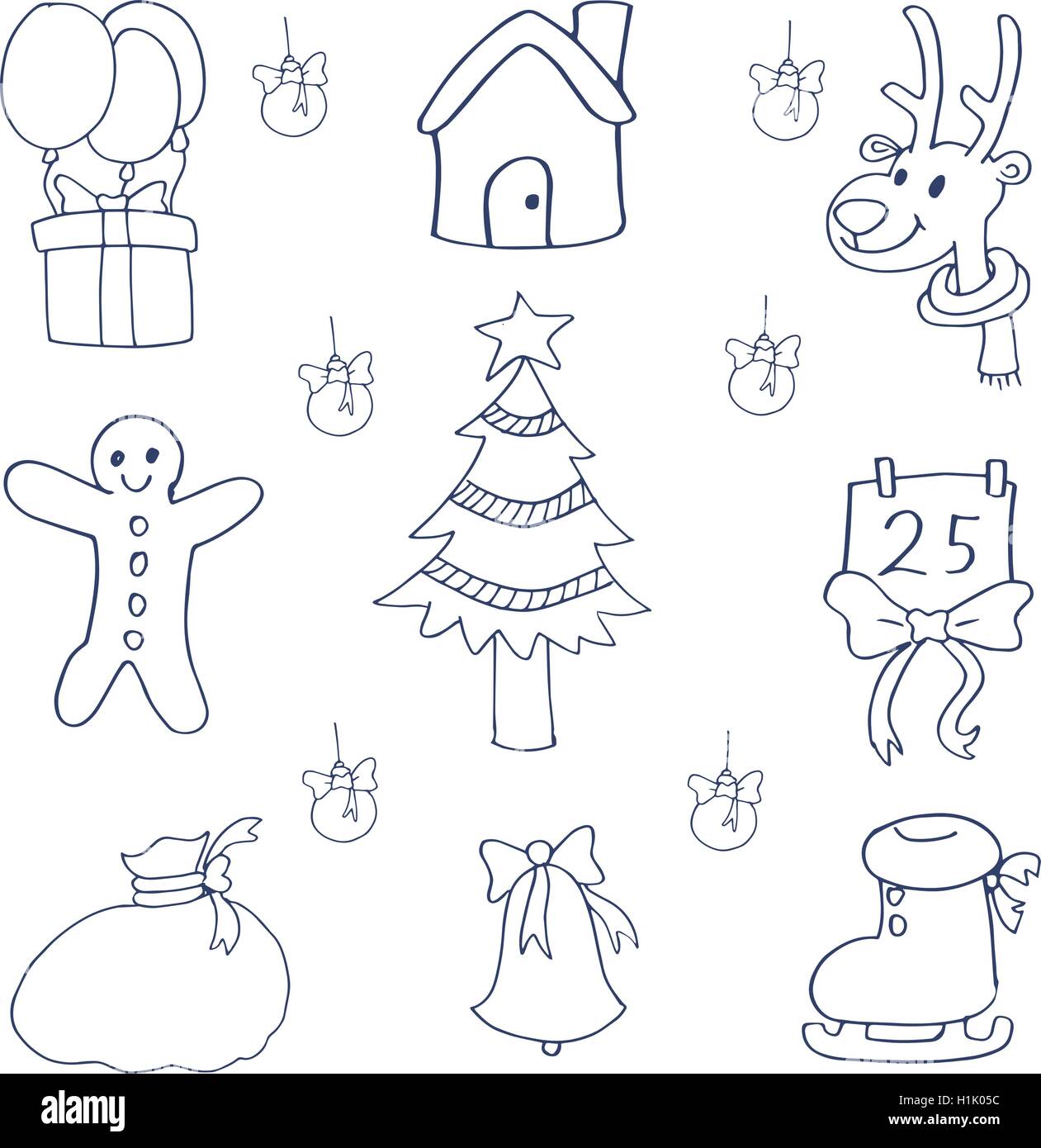 Doodle of hand draw christmas object Stock Vector Image & Art - Alamy