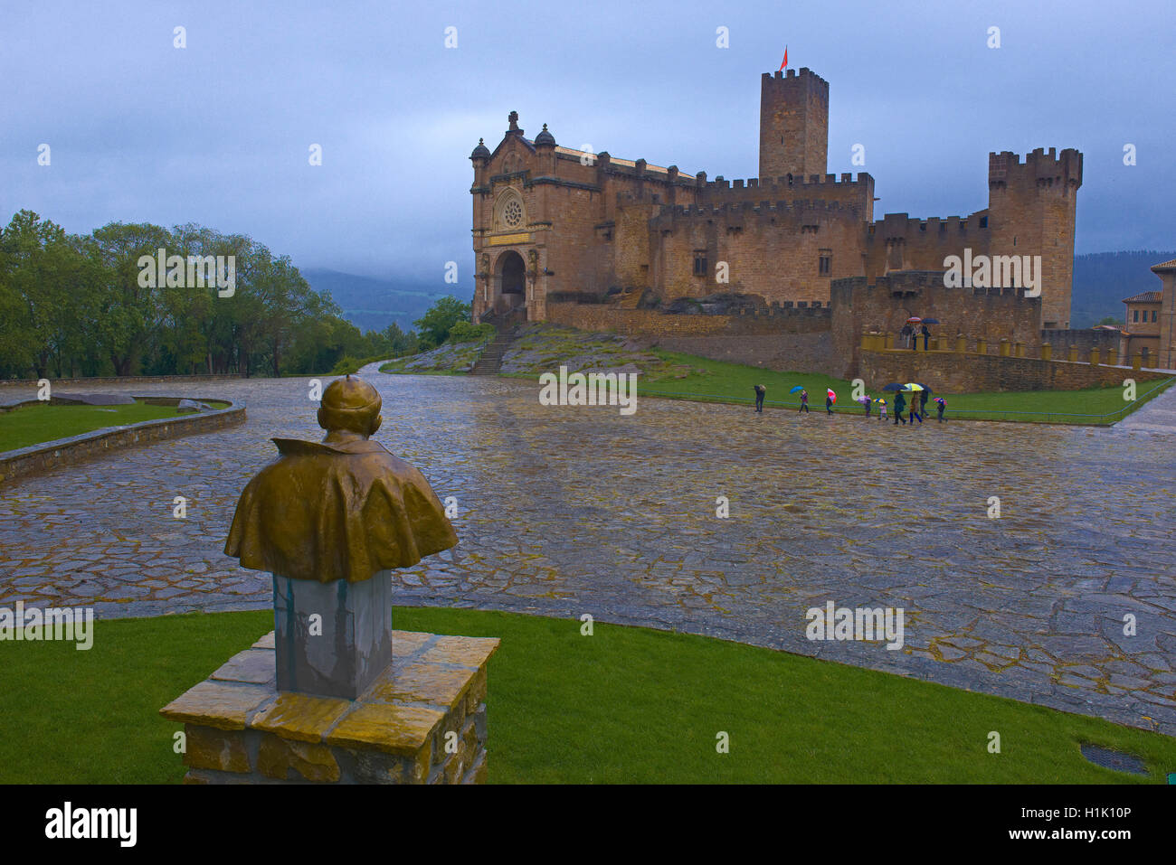 Castle of Javier, Javier, Way of St. James, Navarre, Spain Stock Photo ...