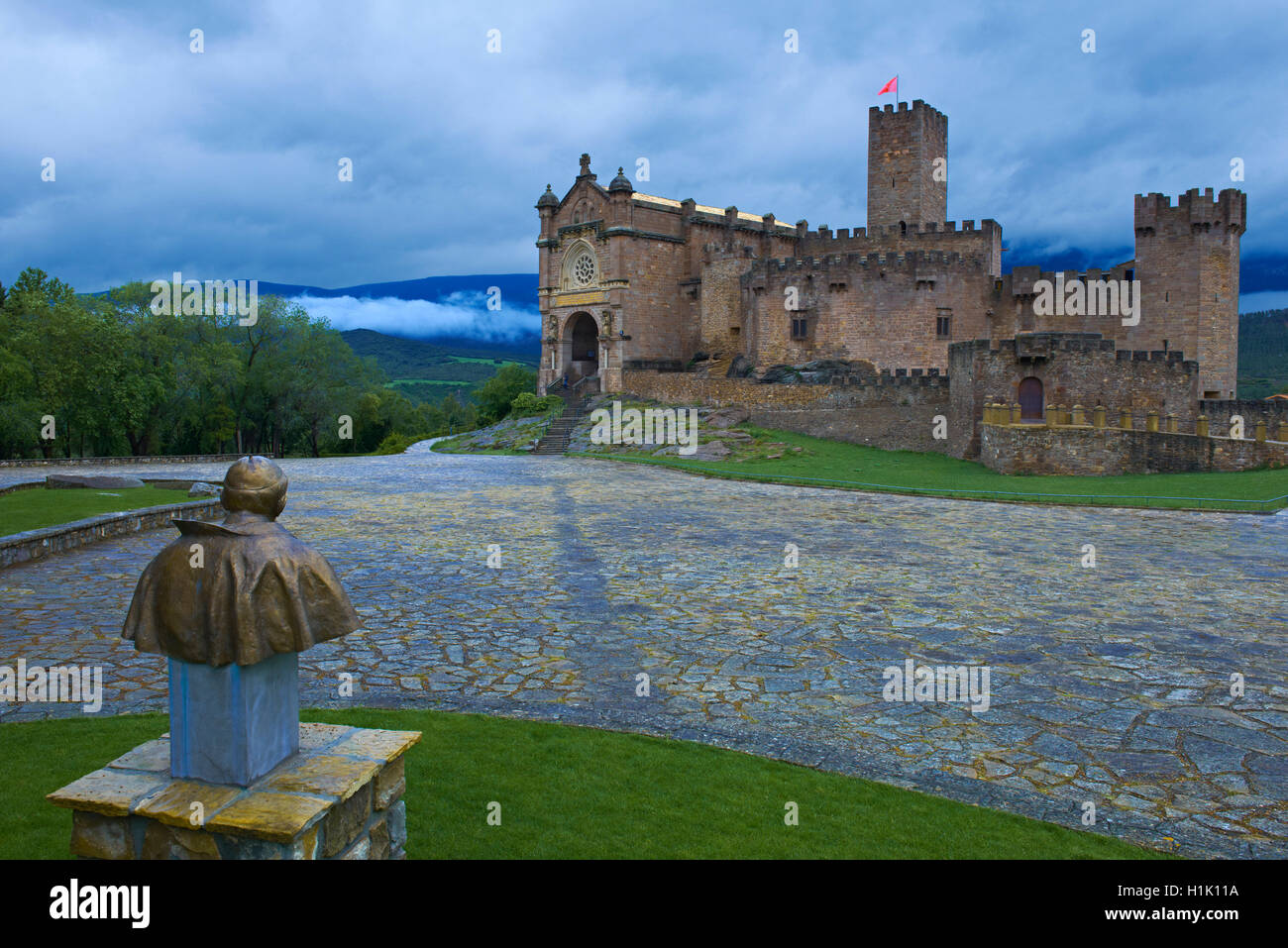 Castle of Javier, Javier, Way of St. James, Navarre, Spain Stock Photo ...