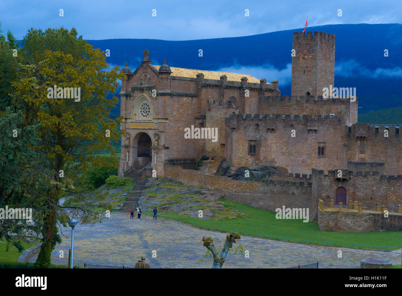 Castle of Javier, Javier, Way of St. James, Navarre, Spain Stock Photo ...