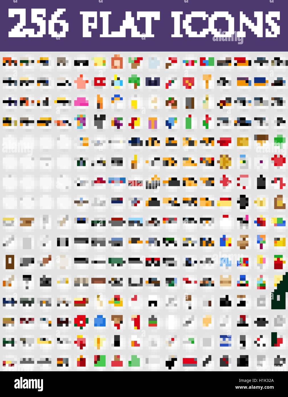 diverse set of flat icons vector illustration isolated on background ...