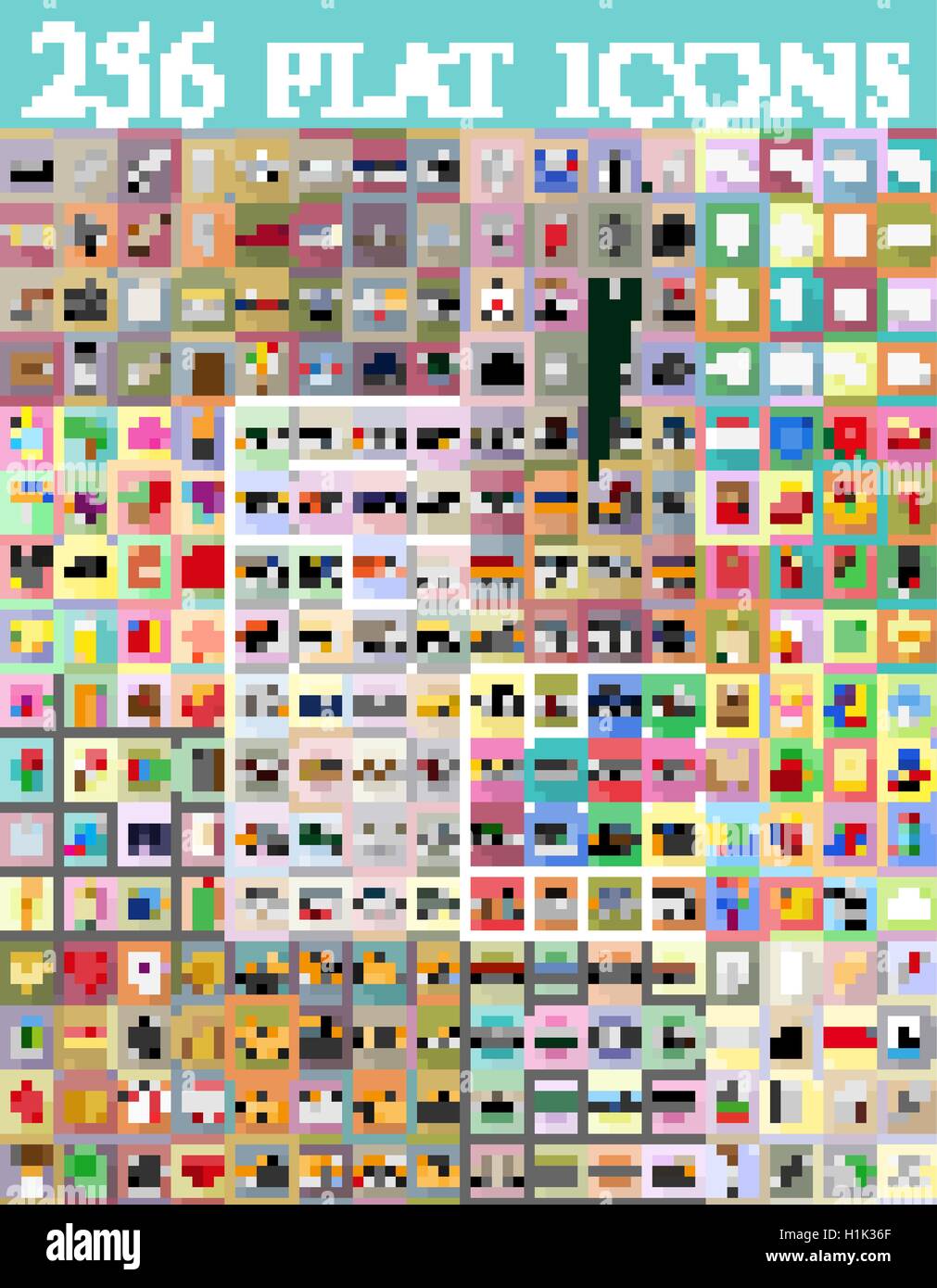 diverse set of flat icons vector illustration isolated on background ...