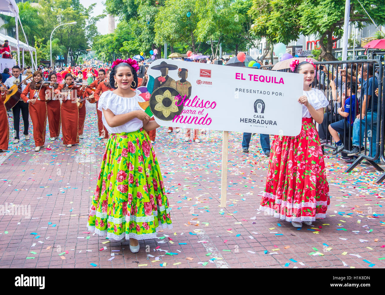 Participants in a parade during the 23rd International Mariachi ...