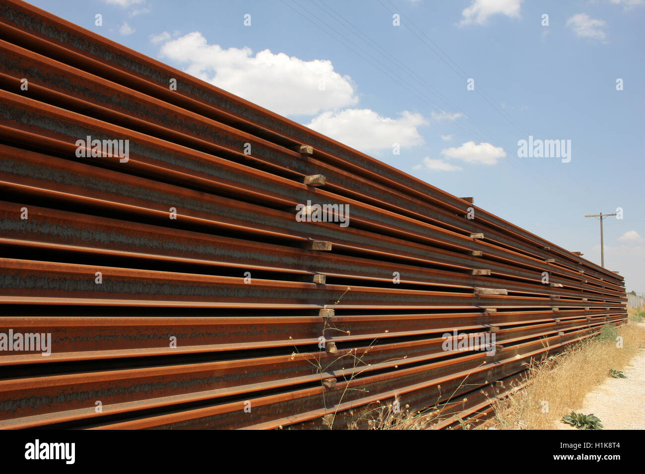 railway track laying construction area Stock Photo - Alamy