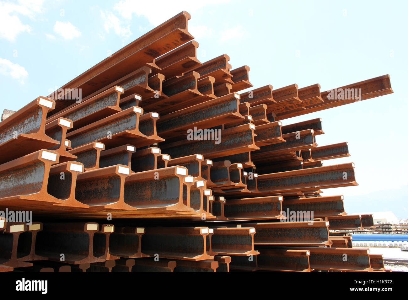 railway track laying construction area Stock Photo - Alamy