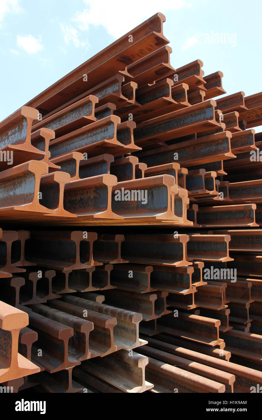 railway track laying construction area Stock Photo - Alamy