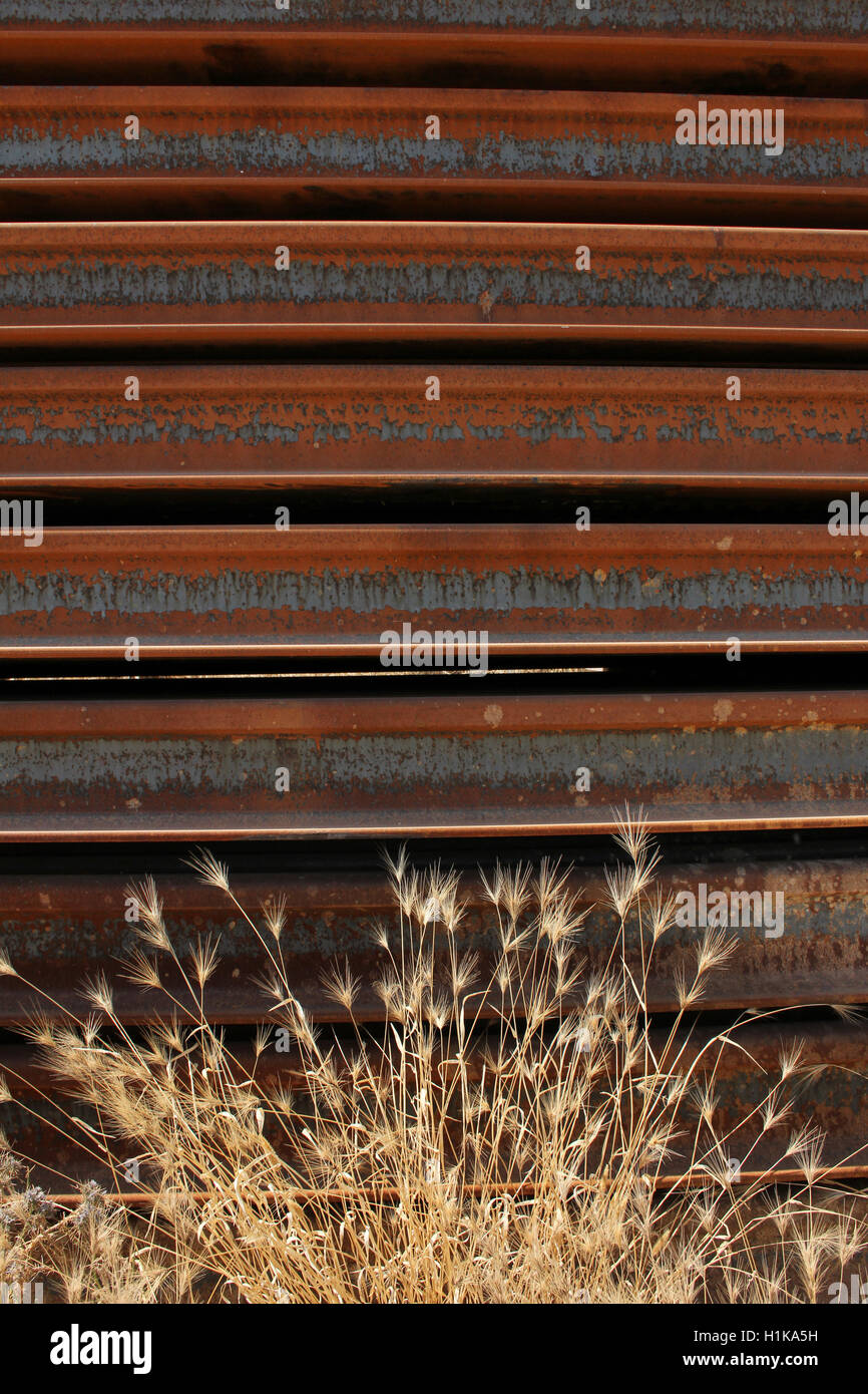railway track laying construction area Stock Photo - Alamy