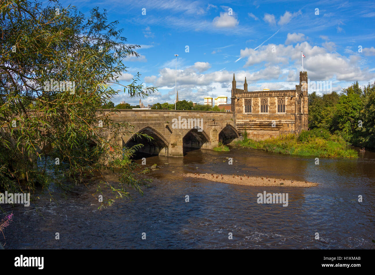 Chantry Chapel of St Mary, Wakefield Bridge and River Calder, Wakefield ...