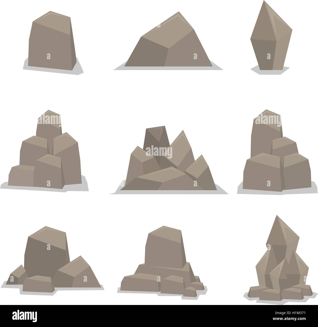 Vector of flat stones set Stock Vector Image & Art - Alamy