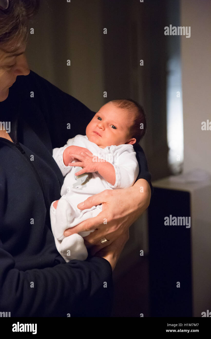 A one week baby girl Stock Photo - Alamy