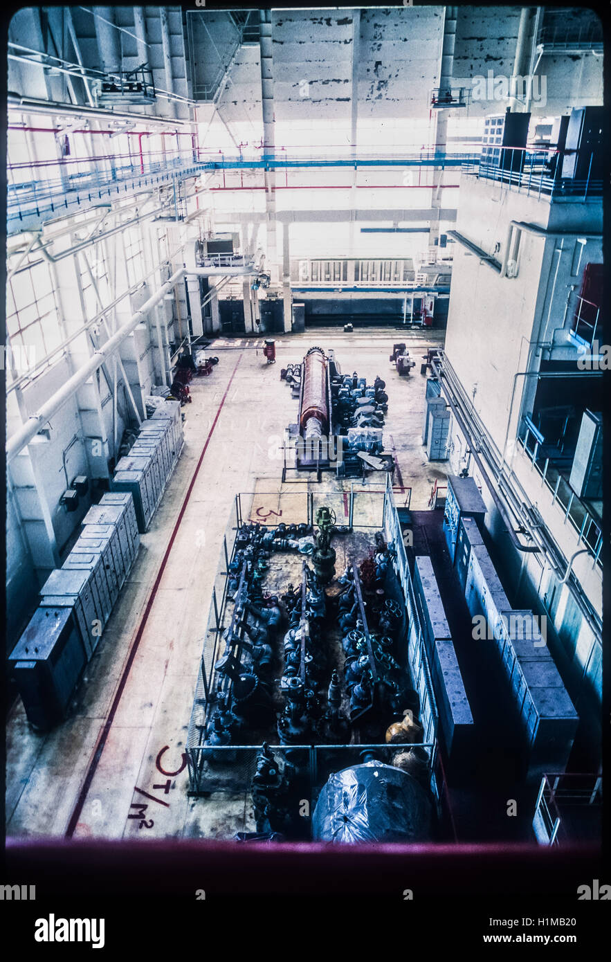 Inside the room from the turbine generators, the Chernobyl nuclear ...