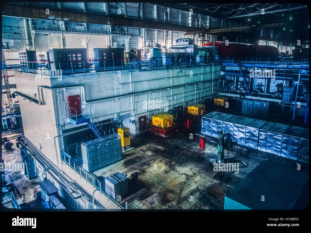Inside the room from the turbine generators, the Chernobyl nuclear ...