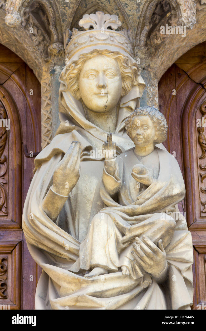 Religious statue carved in stone Stock Photo - Alamy