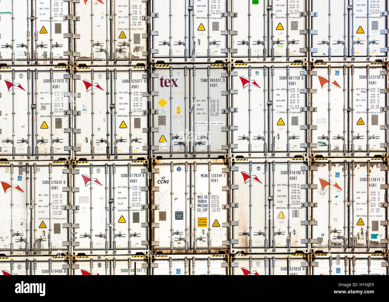 Stacked shipping containers Stock Photo - Alamy Stacked shipping containers Stock Photo - Alamy