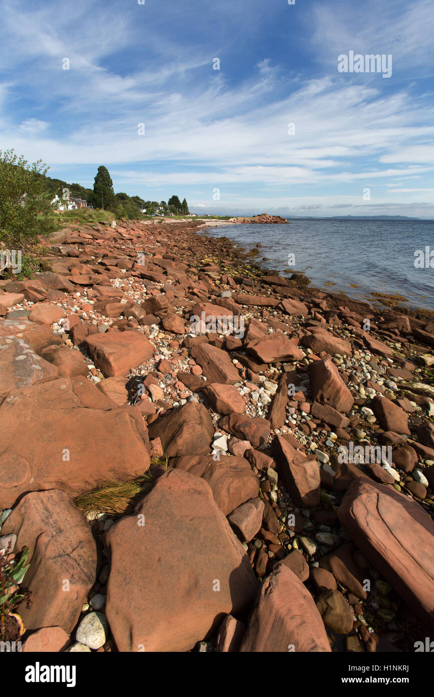 Isle of Arran, Scotland. Picturesque view from the sandstone shores of ...