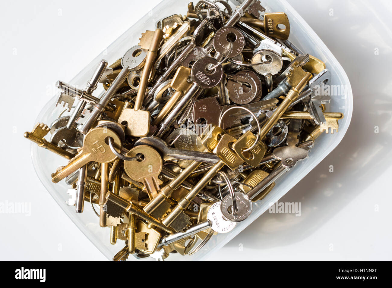 Collection of old brass and steel keys Stock Photo - Alamy