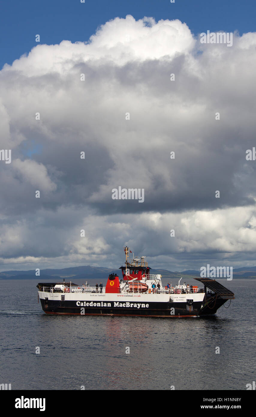 Isle of Arran, Scotland. Picturesque view of the CalMac ferry, MV Loch ...