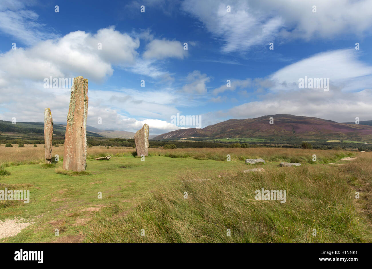 Isle of Arran, Scotland. Picturesque view of Machrie Moor stone circle ...