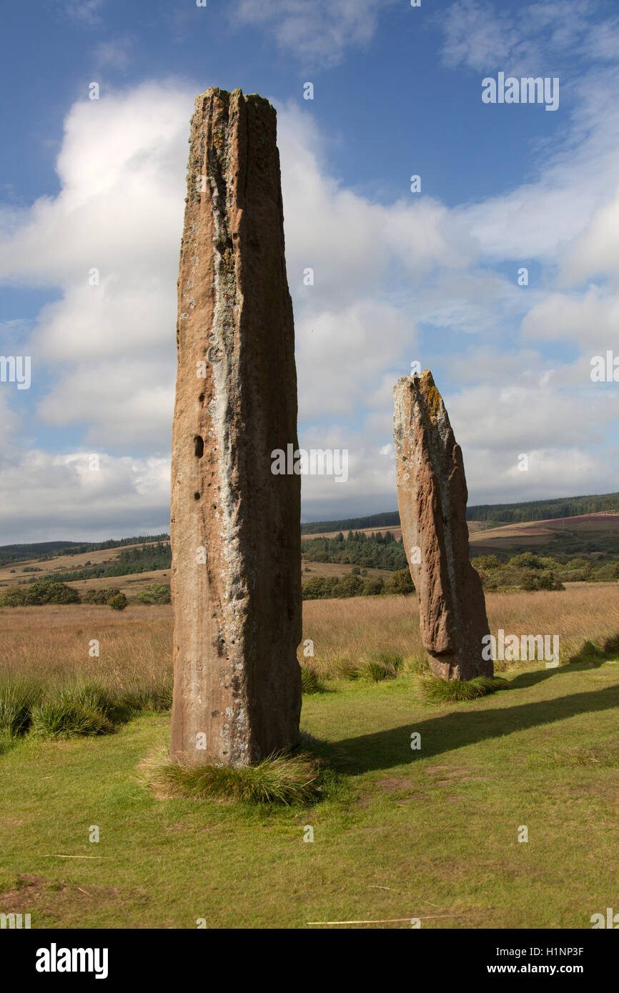 Isle of Arran, Scotland. Picturesque view of Machrie Moor stone circle ...