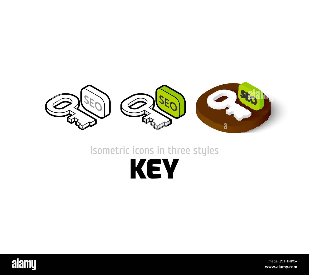 Key icon in different style Stock Vector Image & Art - Alamy