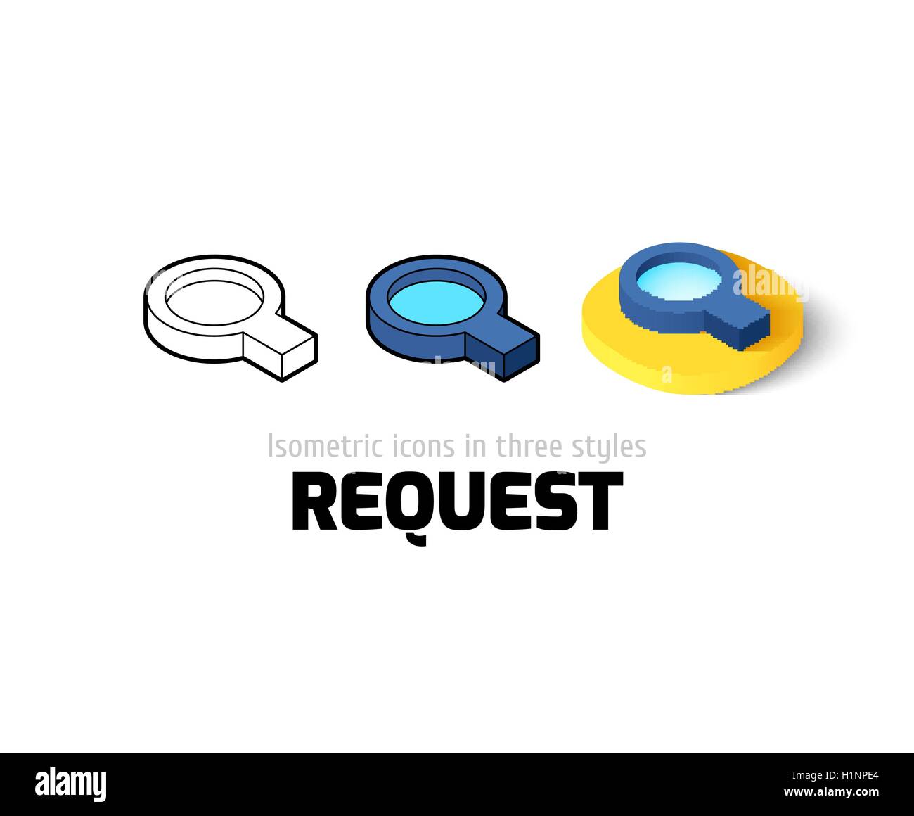 Request icon in different style Stock Vector Image & Art - Alamy