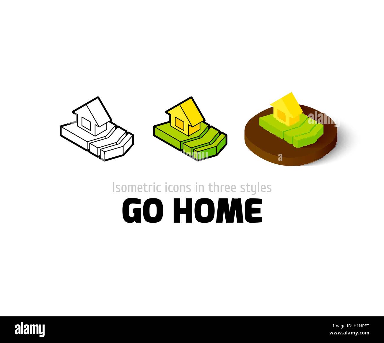 Go home icon in different style Stock Vector Image & Art - Alamy
