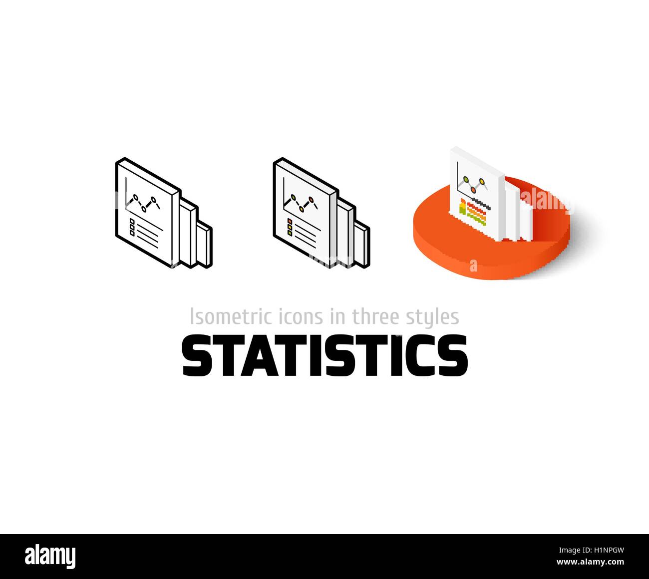 Statistics icon in different style Stock Vector Image & Art - Alamy