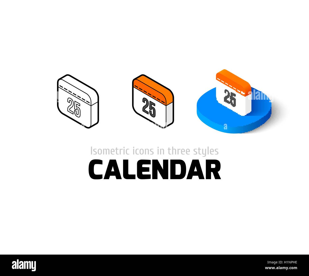 Calendar icon in different style Stock Vector Image & Art - Alamy