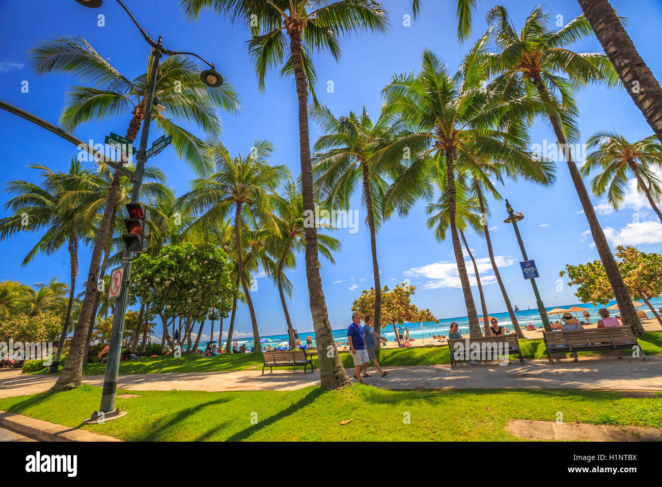 Kalakaua Avenue Waikiki Stock Photo - Alamy