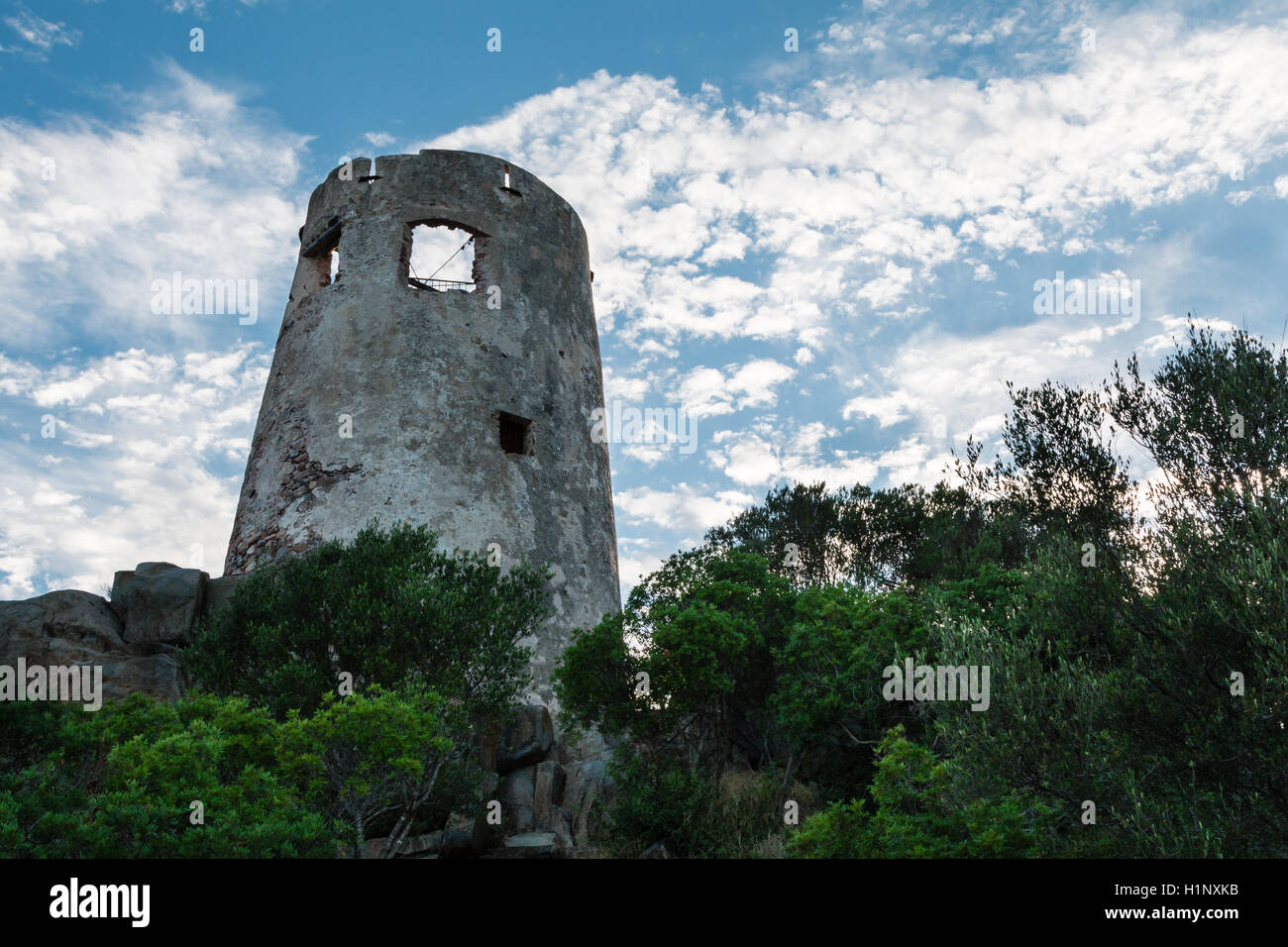 Saracenic Tower in Arbatax, 15th century, Sardinia, Italy Stock Photo ...