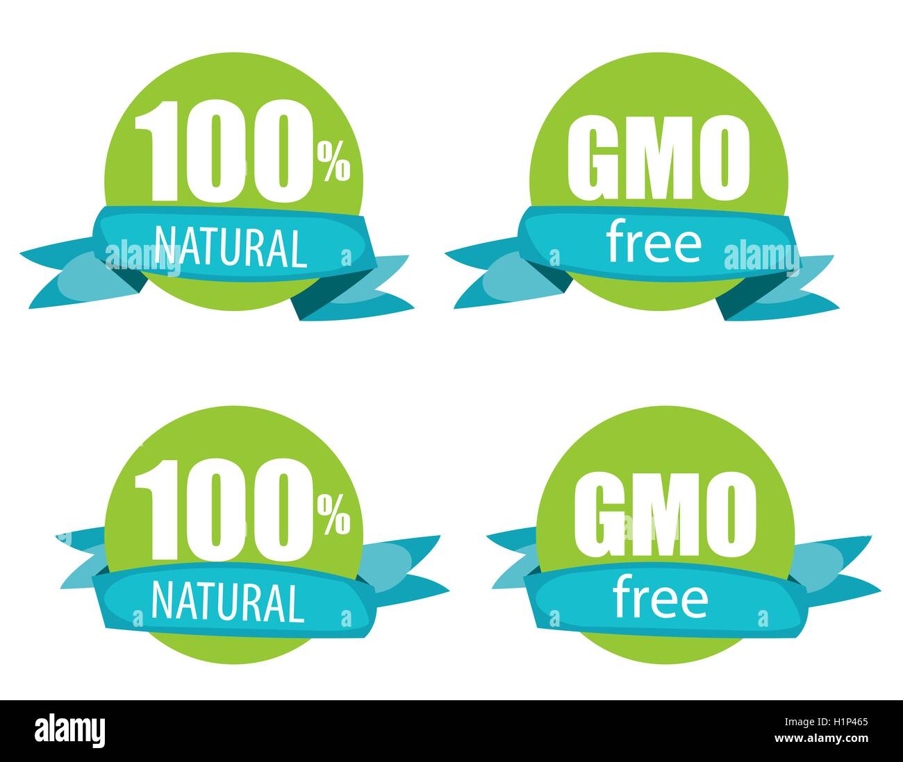 Gmo Free and 100% Natural Label Set Vector Illustration Stock Vector ...