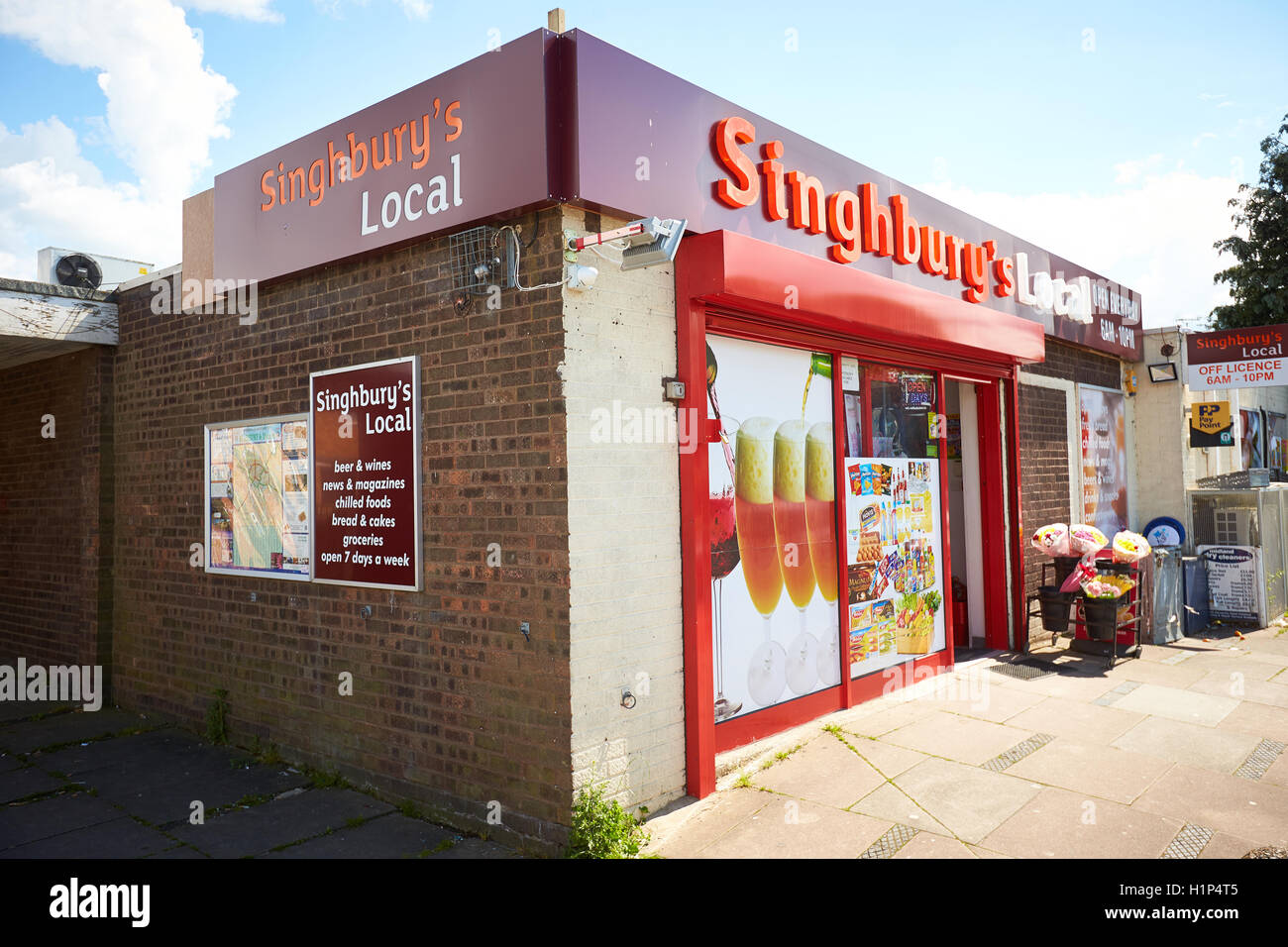 A convenience store called Singhbury's in Aylesbury with branding that ...