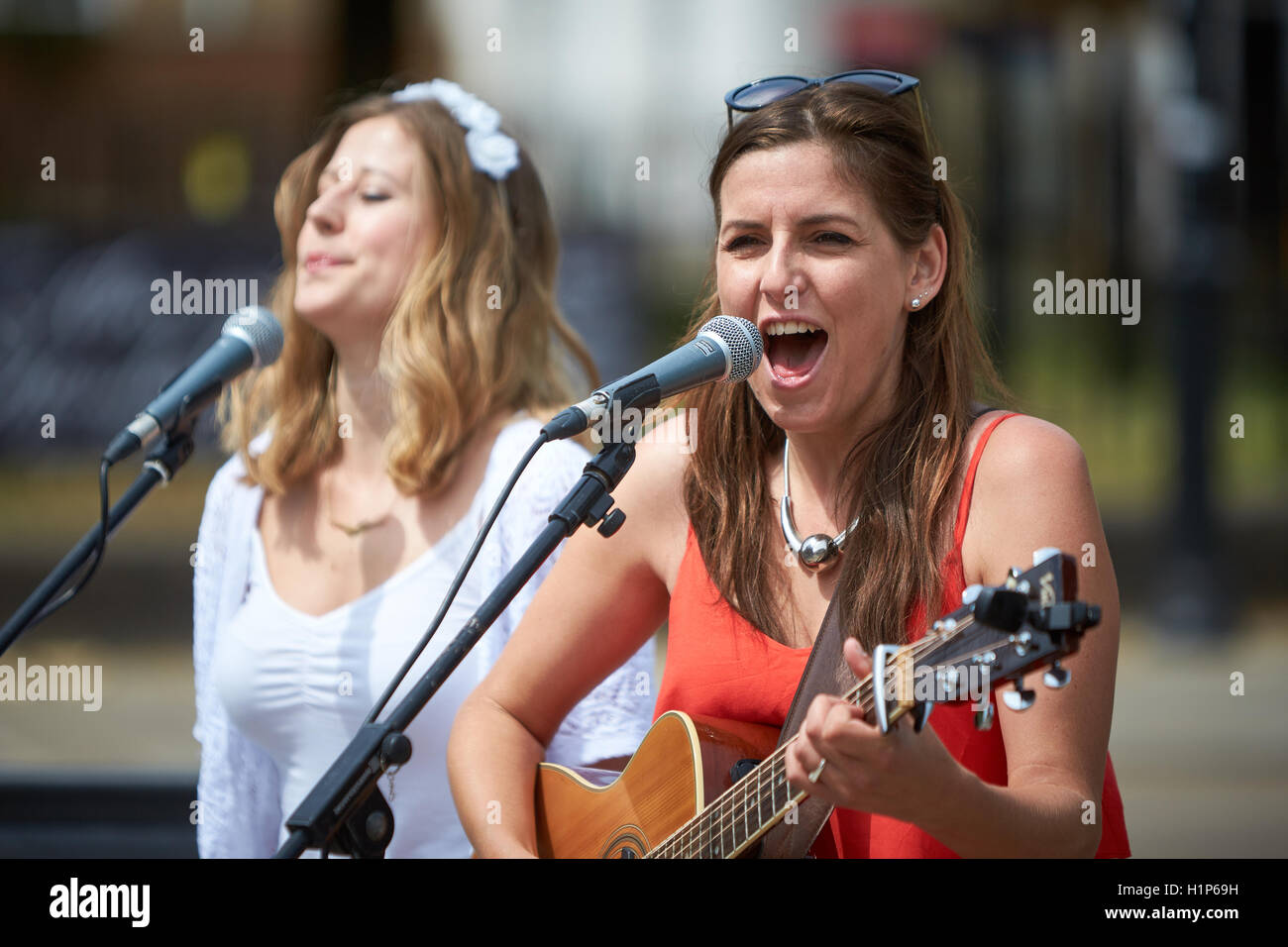 Nikki Loy (R) performing during celebrations at the 2015 Cowley Road ...