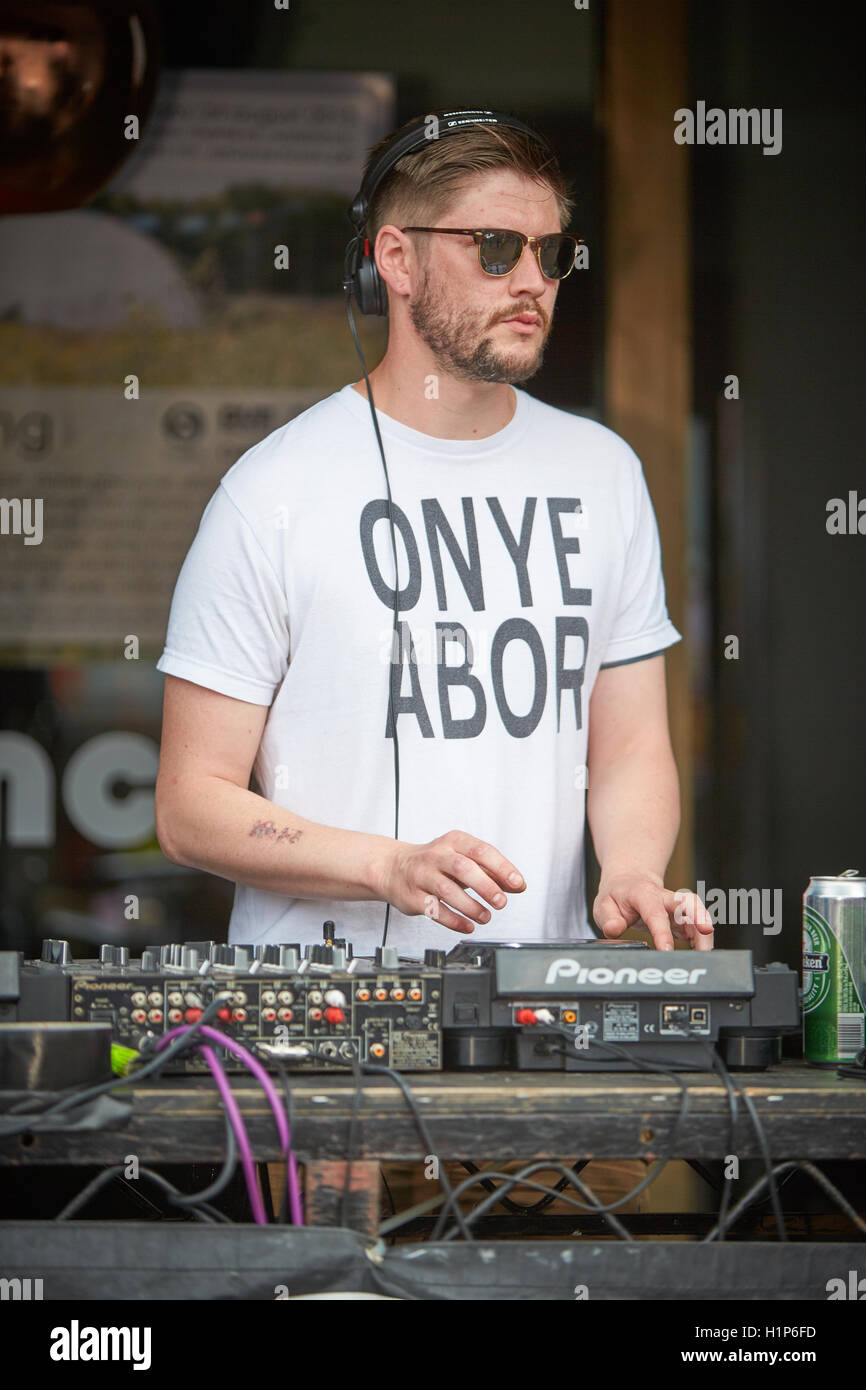 A DJ at Blanco Bar during celebrations at the 2015 Cowley Road Carnival ...