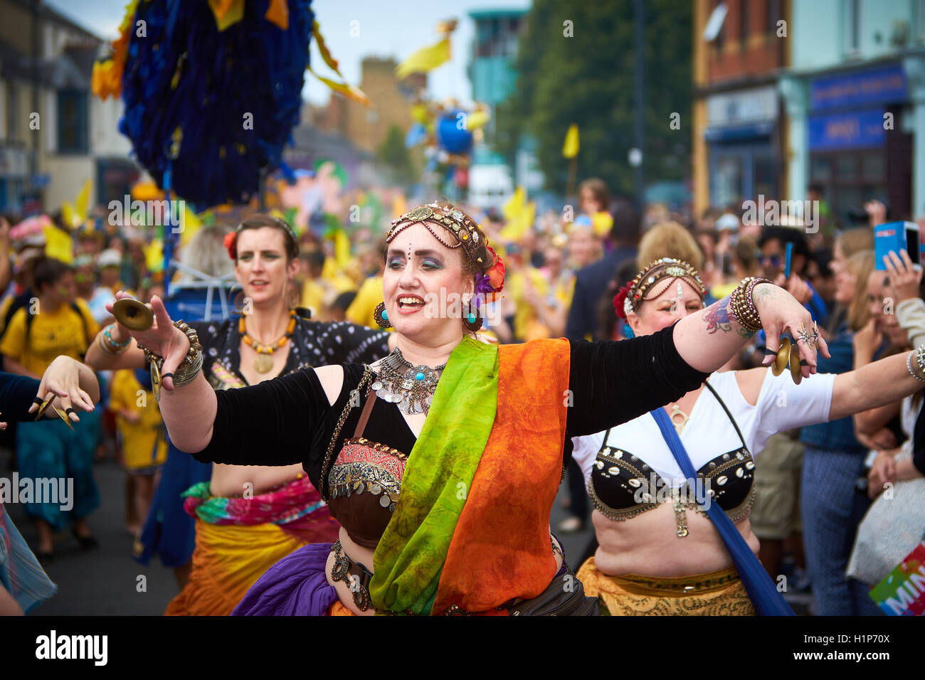 Belly dancers during celebrations at the 2015 Cowley Road Carnival in ...