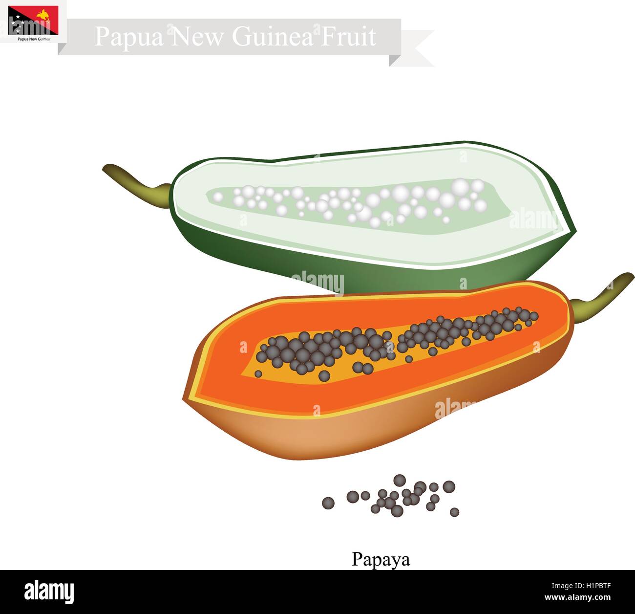 Papua New Guinea Fruit, Illustration of Papaya. One of The Most Popular ...