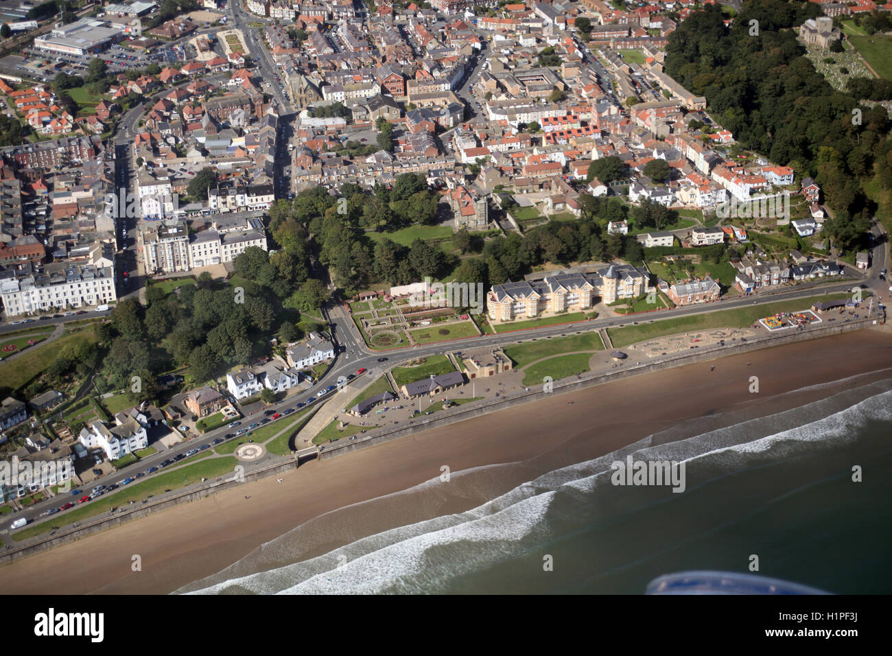 Northern part of Filey sea front and Espalande showing gardens and new ...