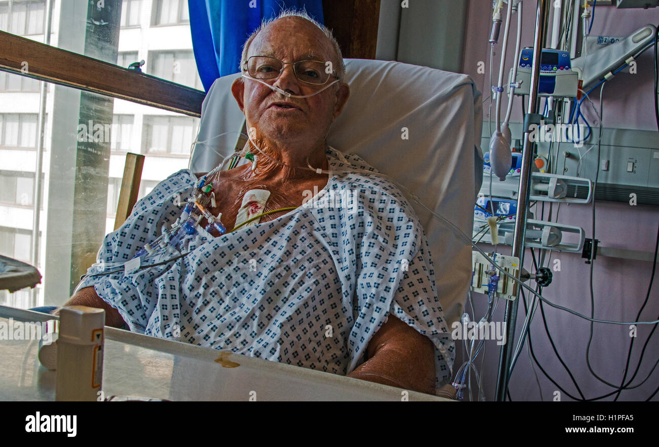 Patient recovering day after heart by-pass surgery Stock Photo - Alamy