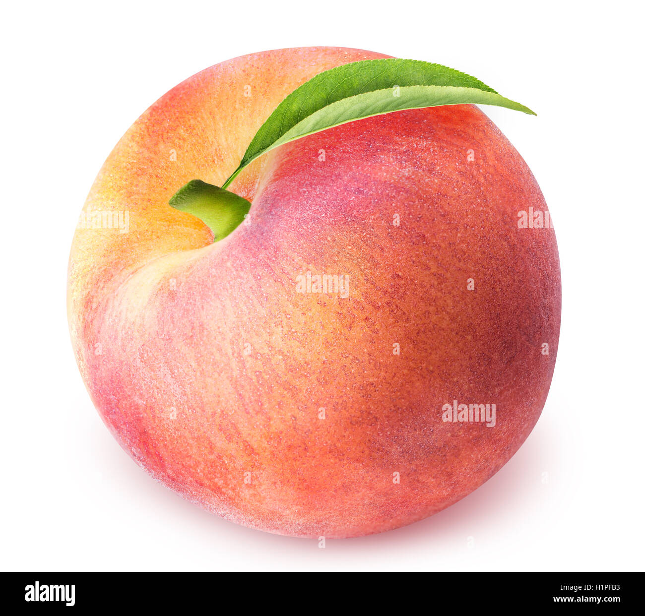 peach fruit isolated on white background clipping path Stock Photo - Alamy