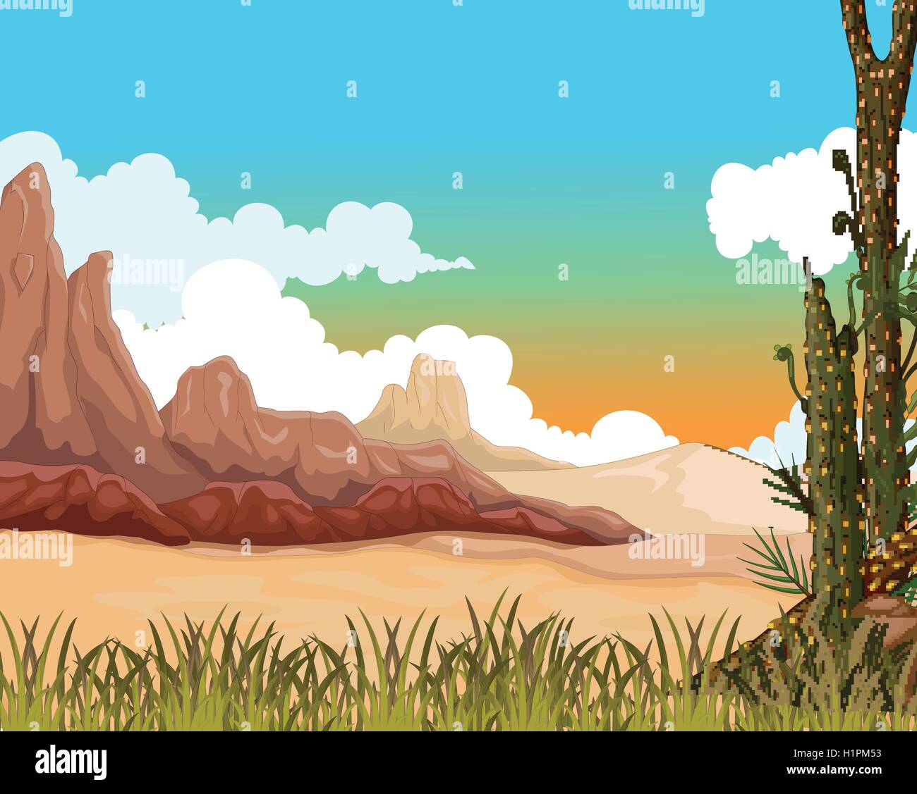 beauty landscape background with desert Stock Vector Image & Art - Alamy