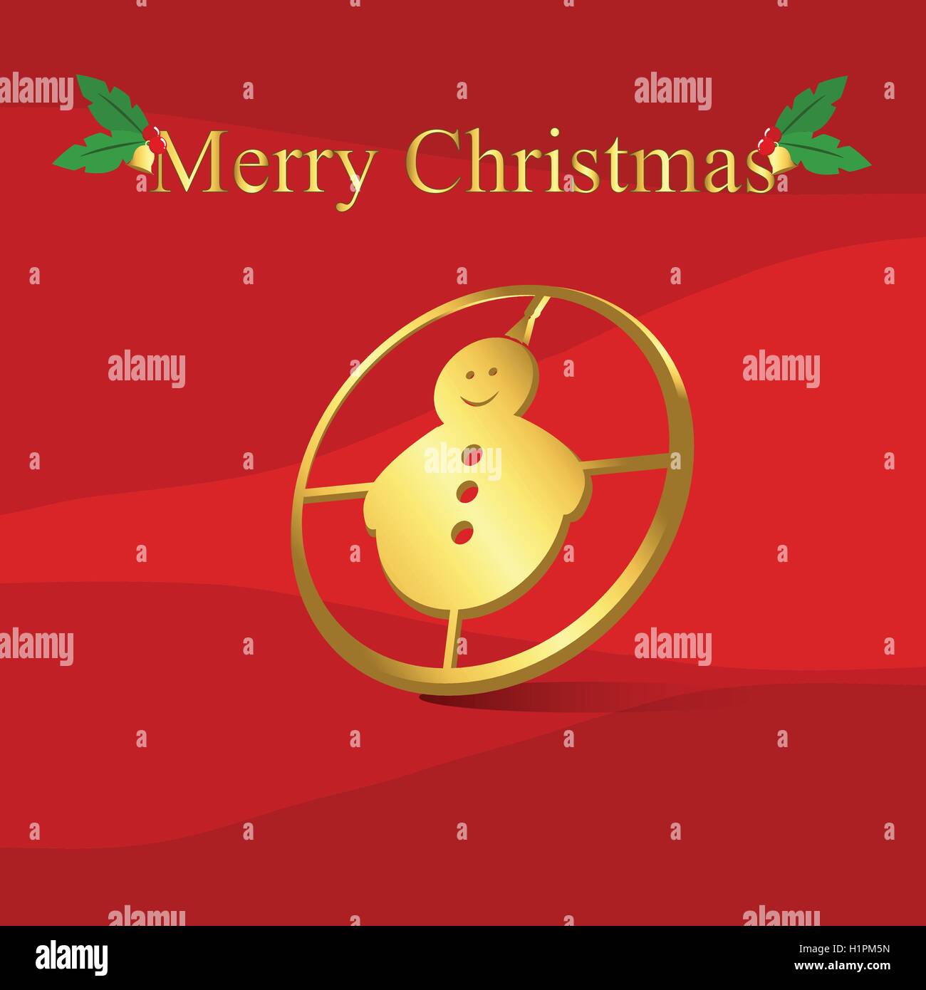 Snowman on gold Stock Vector Images - Alamy
