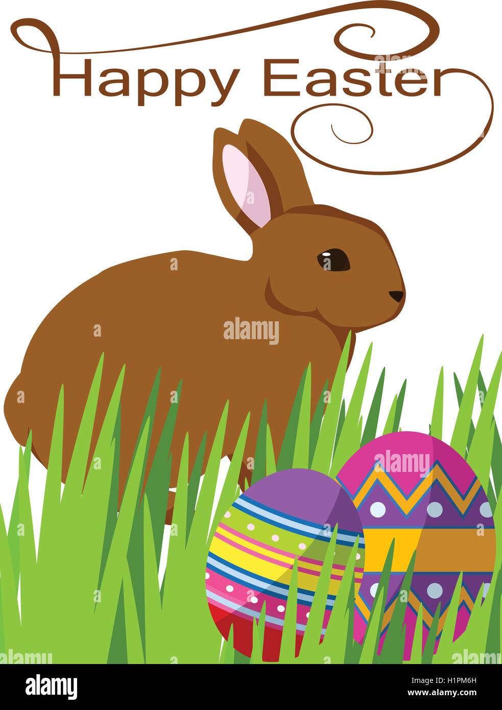 Vector of bunny rabbit finding Easter eggs Stock Vector Image & Art - Alamy