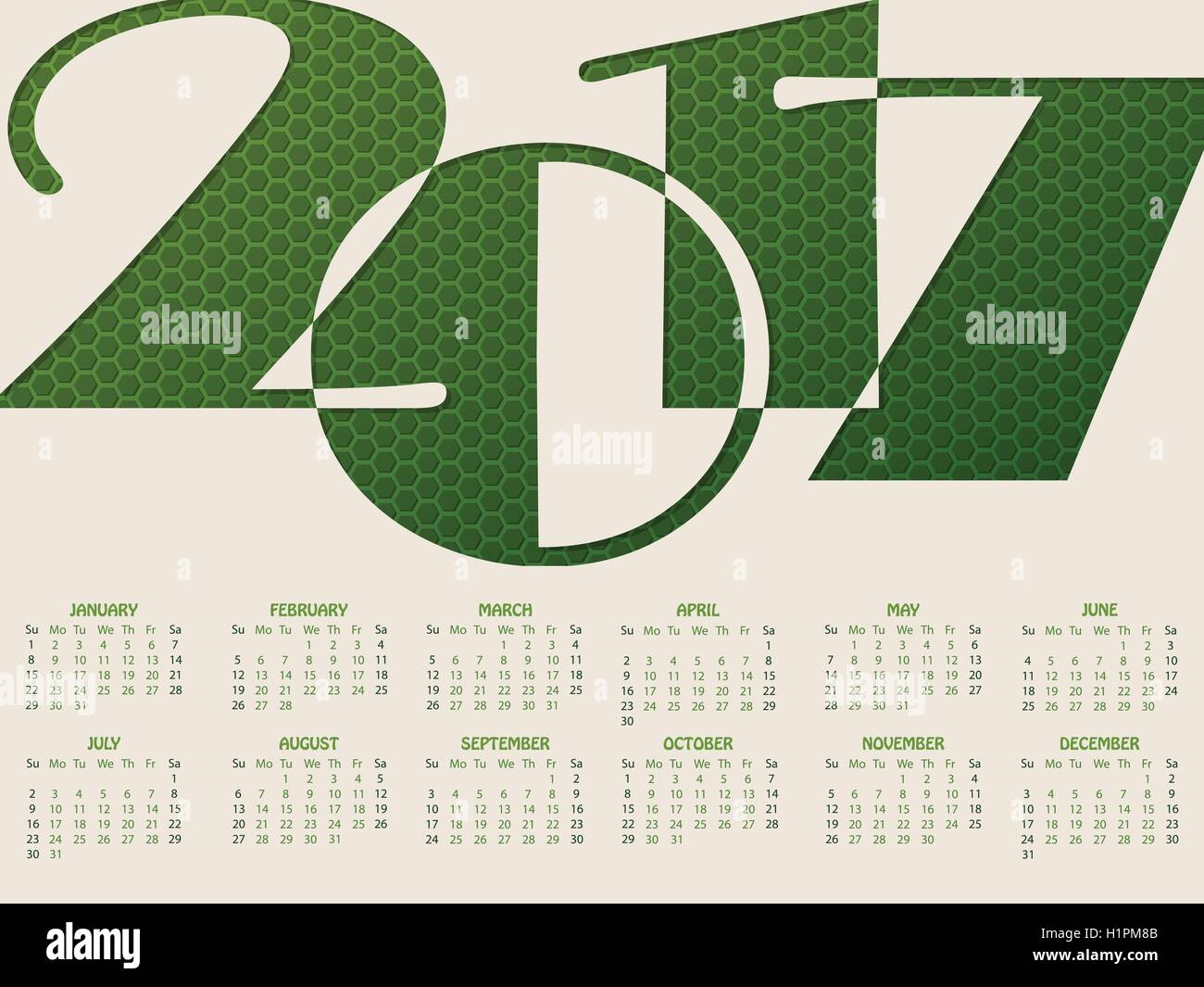 Simple 2017 typography calendar Stock Vector Image & Art - Alamy