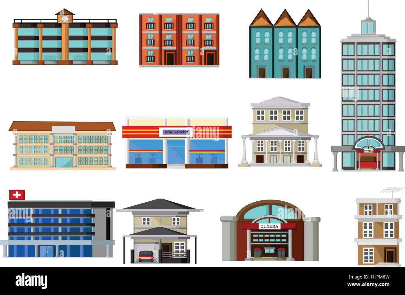 various buildings cartoon for you design Stock Vector Image & Art - Alamy